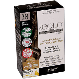 Buy Aequo Hair Color Cream Kit 3N Onyx Brown - 160ml Online @ ₹849 from ...