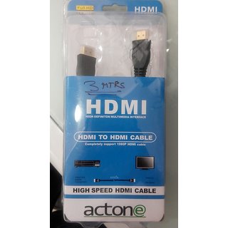 Buy HDMI TO HDMI CABLE GOLD PLATED LCD PLASMA 3M 3 METERS Online @ ₹445 ...