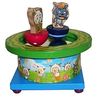 Magnetic Musical Wooden Cartoon Rotating Animal Jolly Sheep Box (G)