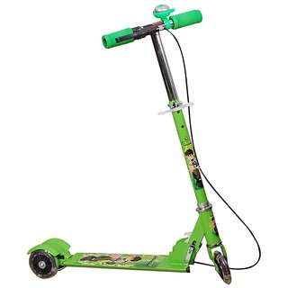 Buy Green 3 Wheel Skating Scooter With Hand Brake And Bell For Kids ...
