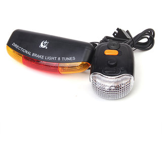 Buy Bicycle 7 LED Turn Signal Brake Light Lamp 8 Tunes Horn Bike Lamp ...