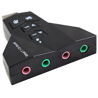 Buy USB Stereo Sound Card Virtual 7.1 Channel 2.0 Audio Adapter Dual Microphone Online @ ₹310 ...