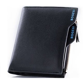 Bogesi Men Casual Black Genuine Leather Wallet