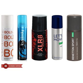 Buy Favourtite Five Combo Bold Deo Kustody Deo Xlr8 Deo Pencil Deo Ucb ...