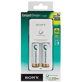 Sony Compact Charger & 2-pc AA Battery