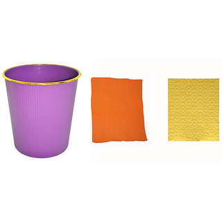 Buy Todayin's Open Dustbin + Orange Duster small+ Sponge wipes single ...