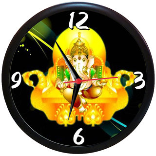Buy Sky Trends Diwali Festival Gift Ganesh Ji Yellow Wall Clock Analog ...