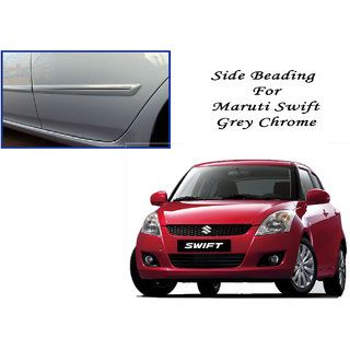 Set Of 4 Car Side Beading Silver Chrome Moulding Protector (Maruti ...