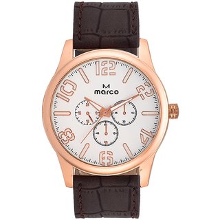 Buy MARCO Analog Brown Leather Watch For Men Online @ ₹449 from ShopClues