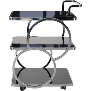 Buy Muebleria black and silver service trolley Online @ ₹14499 from ...