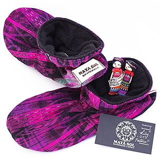 Buy Maya Sol Handmade Squishy Slippers :: Fuschia (Womens 8-9) Online ...