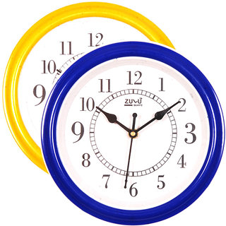 Buy 2z1YBl ZuLu Quartz Pack Of 2 Technicolor Wall Clocks Online @ ₹699 ...