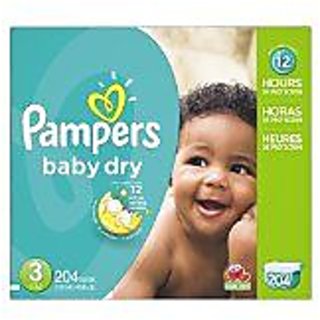 Buy Pampers Baby Dry Diapers Economy Pack Plus, Size 3, 204 Count (One ...