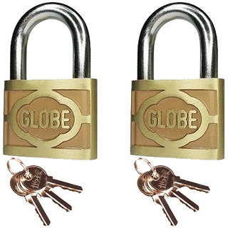 Buy Globe Pressing Padlock 2 Inch With 3 Keys Set Of 2 Online @ ₹699 ...