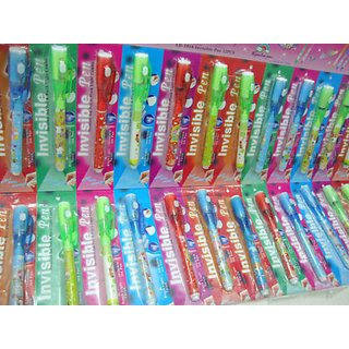 Buy # 12 Pcs Kids Invisible Magic Secret Pen UV Light Birthday Return ...