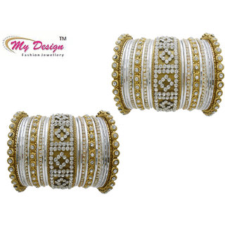 Buy My Design White Bridal Chura,Wedding Choora Set For Women Online ...