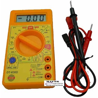 Digital Multimeter Small Yellow Color LCD AC DC Measuring Voltage Current