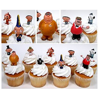 Buy FAMILY GUY 9 Piece Birthday CUPCAKE Topper Set Featuring 9 Random ...