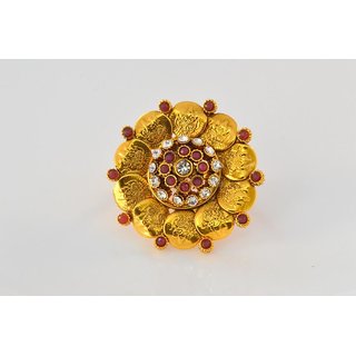 Vastradi Adjustable Beautiful ginni Coin with Red & white stones ...