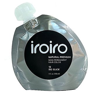 Buy IROIRO Premium Natural Semi-Permanent Hair Color 10 Iro Black (4oz ...