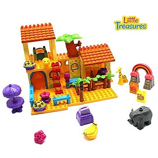 Buy Safari Tree House Building block 73 pcs Duplo compatible toy set ...