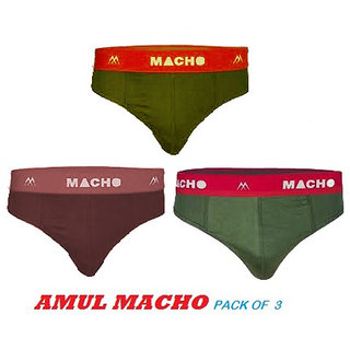 Buy Amul Macho High Cut Brief (Pack of 3) Online @ ₹325 from ShopClues