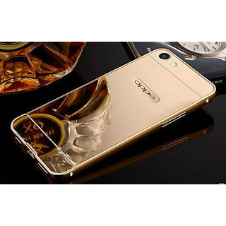 Buy Luxurious Metal Frame Bumper + Mirror Back Case Cover For Oppo F1S ...