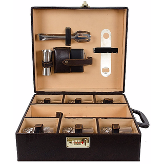 Buy Telconi Bar accessories Car Bar Set Portable Leatherette Briefcase ...