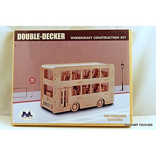 Buy Double Decker Bus Woodcraft Construction Kit Online @ ₹2768 from ...