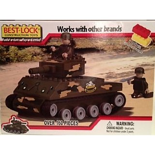 Buy Best-Lock Sherman Tank with 2 Figures (160 Piece Set) Online ...