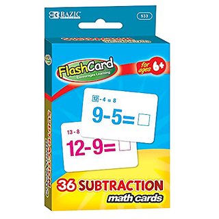 BAZIC Subtraction Flash Cards, Number Preschool Elementary