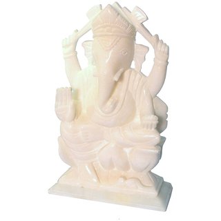 Buy Marble Stone Pooja Ganesh Ganpati Murti White 7 Inch Online @ ₹551 ...
