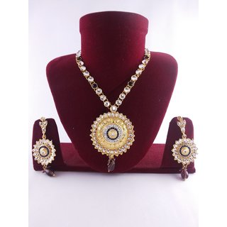 Shop Party Bridal Imitation Jewellery-Beautiful Dark Mehroon Kundan ...