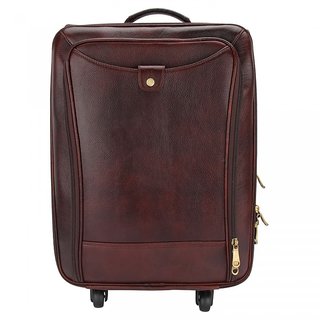 Buy Hide Bulls leather 4 wheel cabin luggage trolley bag with free ...