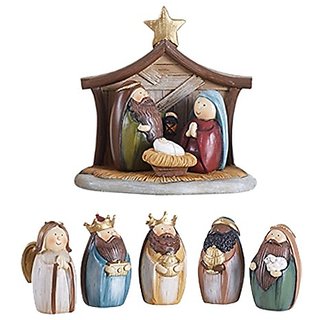 Buy Christmas Nativity Scene Set (Resin) with Holy Family - Mary ...