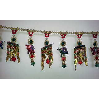 Marbel Moti Door hanging with multicolored Hathi & Jhumar Toran ...