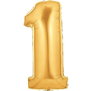 Buy 40" Metallic Gold Number 1 Balloon Online @ ₹1189 from ShopClues