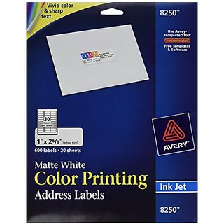 Buy Avery Address Labels For Ink Jet Printers 8250 (20 Sheets) Online ...