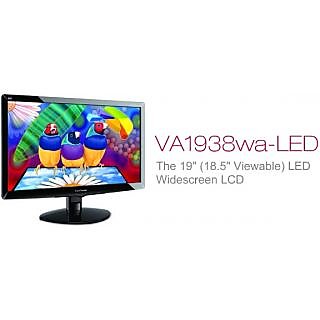 ViewSonic VA1938WA-LED Black 18.5" Widescreen LED Monitor with 3 yrs ...