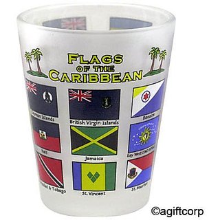 Buy Caribbean Flags Frosted Shot Glass Online @ ₹1449 from ShopClues