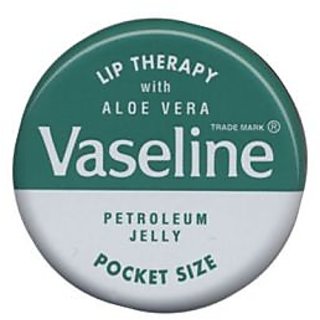 Buy Vaseline Lip Therapy with Aloe Vera, Petroleum Jelly, Pocket Size, .7 oz (Pack of 2) Online ...