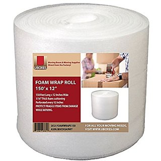 Buy UBOXES Foam Wrap Roll 150' x 12 Inch Wide 1/16 Inch Thick ...