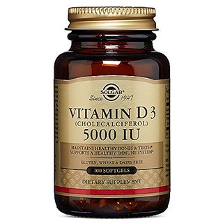Buy Solgar Vitamin D3 Cholecalciferol 5000 IU Softgels, 100 Count ...
