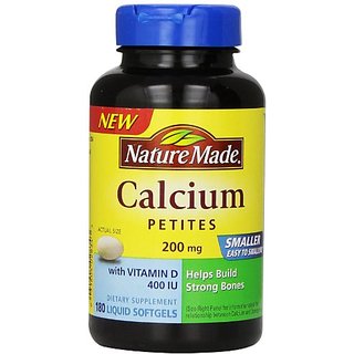Buy Nature Made Calcium Petites 200 Mg with Vitamin D Softgels, 180 ...