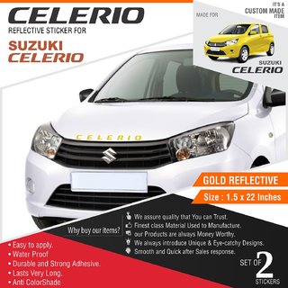Buy Celerio Sticker set for Suzuki Celerio - Gold Online @ ₹299 from ...