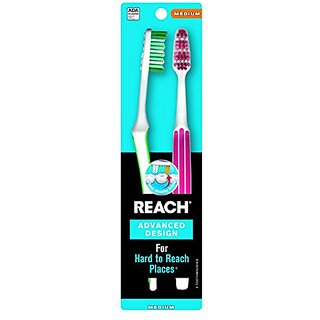 Buy REACH Advanced Design Toothbrushes, Medium, 2-Count Online @ ₹1612 ...
