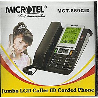 Buy Microtel Landline Phone MCT-669CID with jumbo LCD caller ID Corded ...