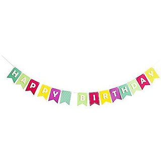 Buy Happy Birthday Banner Bunting Laser Cut Felt 60 Inches Wide Girly ...