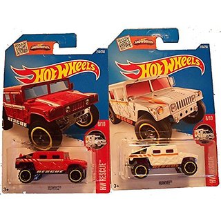 Buy Hot Wheels Humvee Hummer Red & White 2-Car Set Online @ ₹2916 from ...