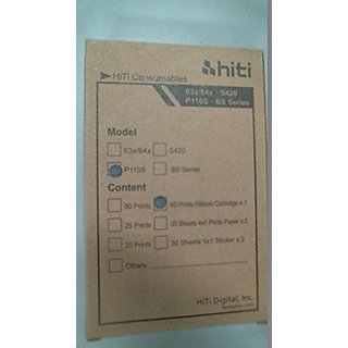 Buy HiTi Digital Inc. P60 Paper and Ribbon Cartridge Pack for for 60 ...
